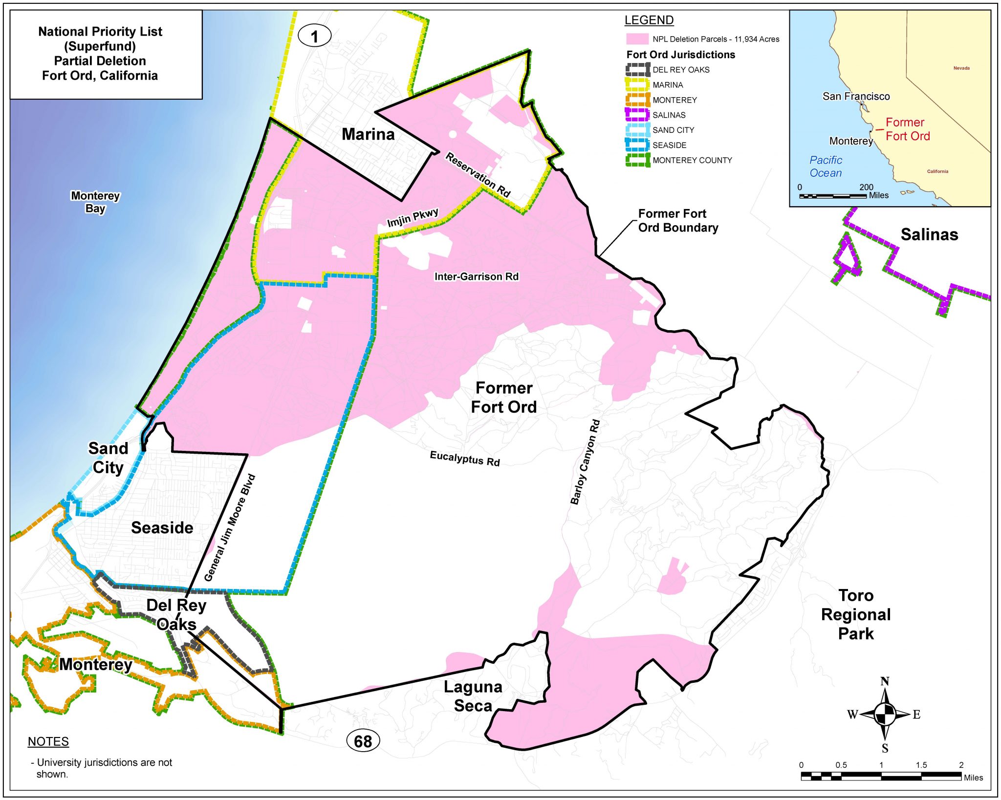 EPA DELETES PORTIONS OF THE FORMER FORT ORD FROM SUPERFUND NATIONAL ...